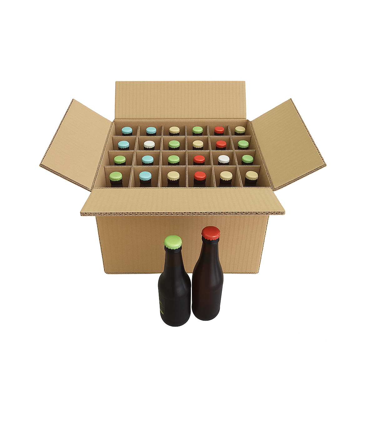 Caja de cartón para botellas de cerveza artesana 33 cl